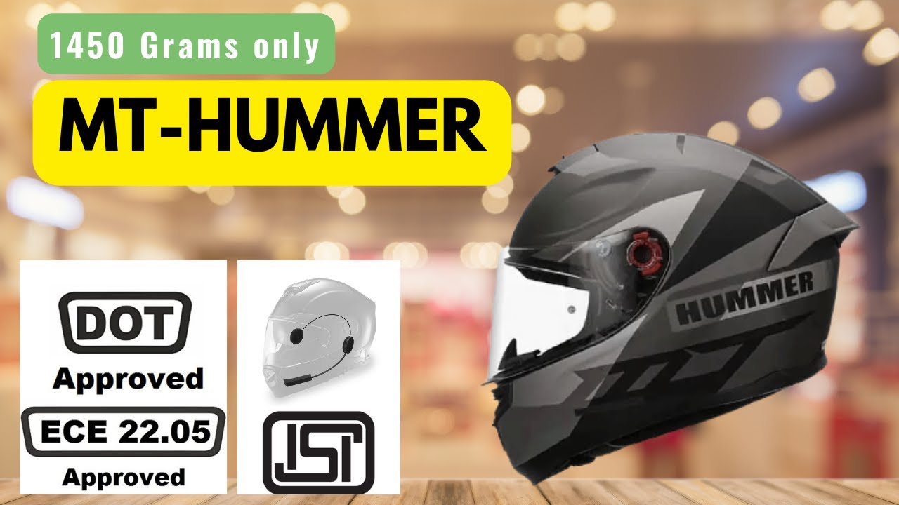 MT hummer review || Lightweight || Ideal helmet for Motovlogging - YouTube