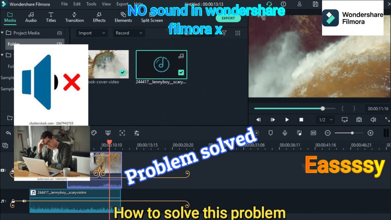 How to solve wondershare filmora x sound problem. No sound on playing ...
