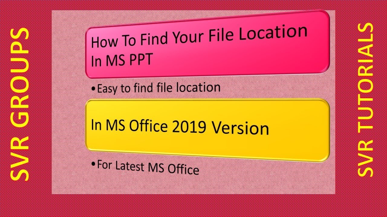 Copy path How to identify your file location PPT Ms Office 2019 Video ...