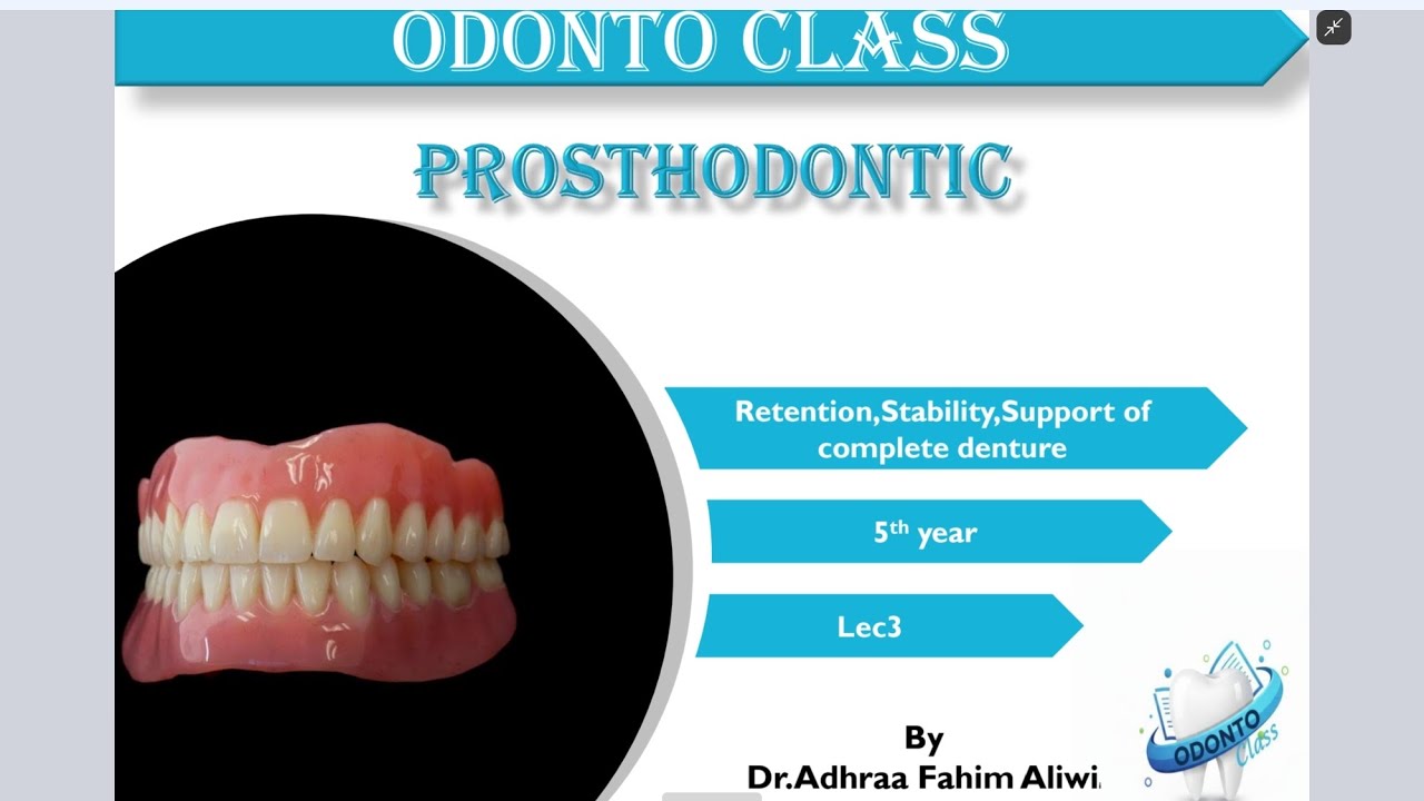 Prosthodontic.5. Lec3.Retention,Stability and Support of complete ...