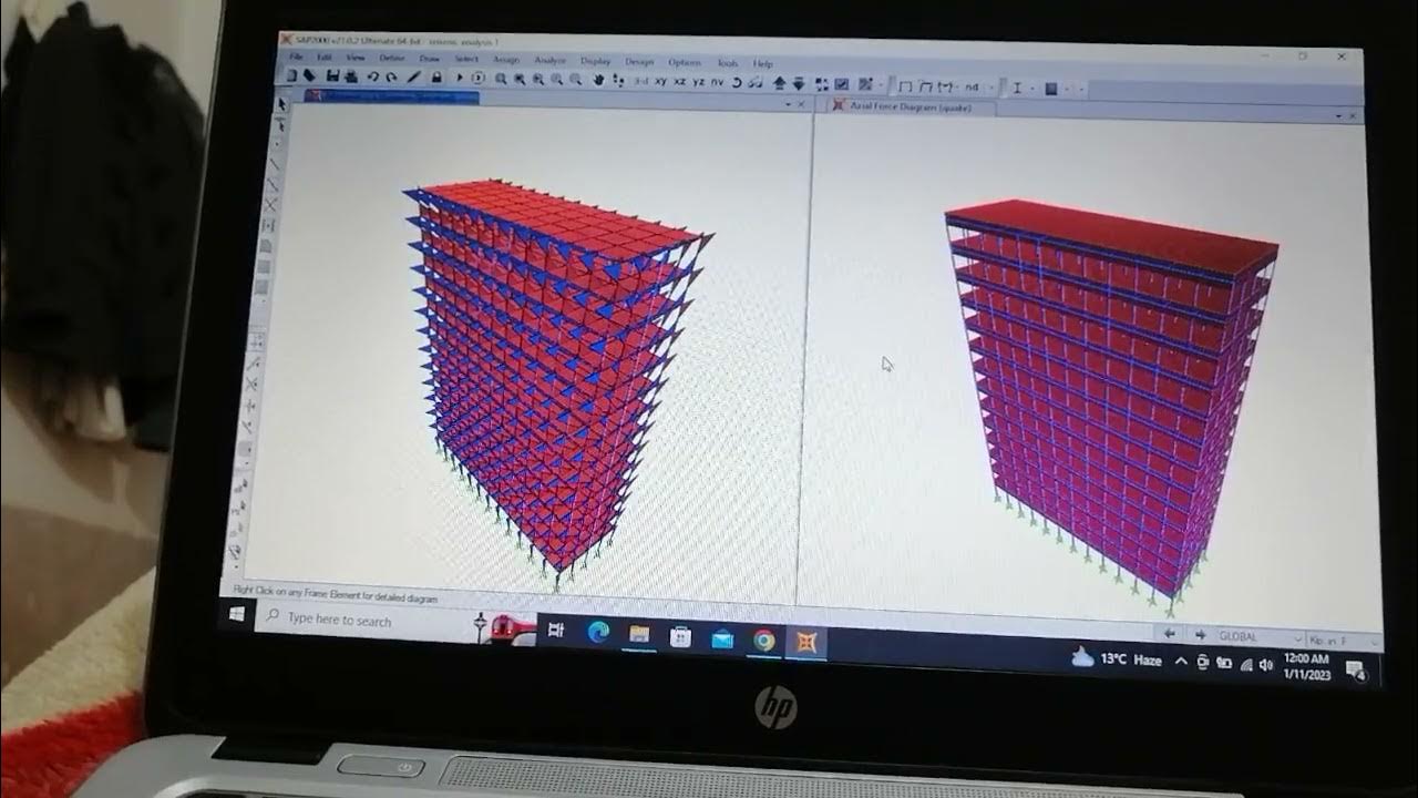 Seismic analysis of multi stories building in sap2000 (SF, BM and pushover analysis ) part 3 ...