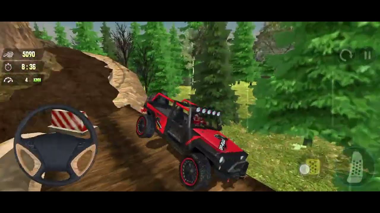 4×4 simulation car reshing the rode vey Frome jangal।।red and white car ...