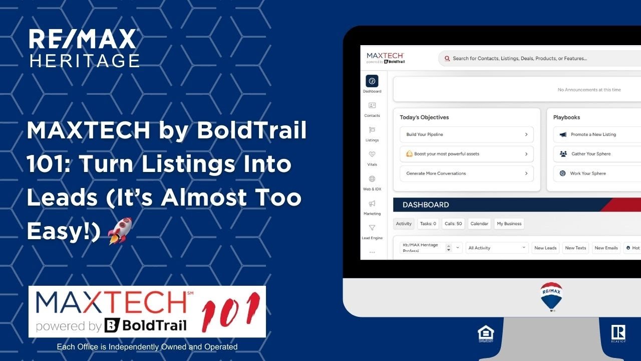 MAXTECH by BoldTrail 101 Turn Listings into Leads It’s Almost Too Easy! - YouTube