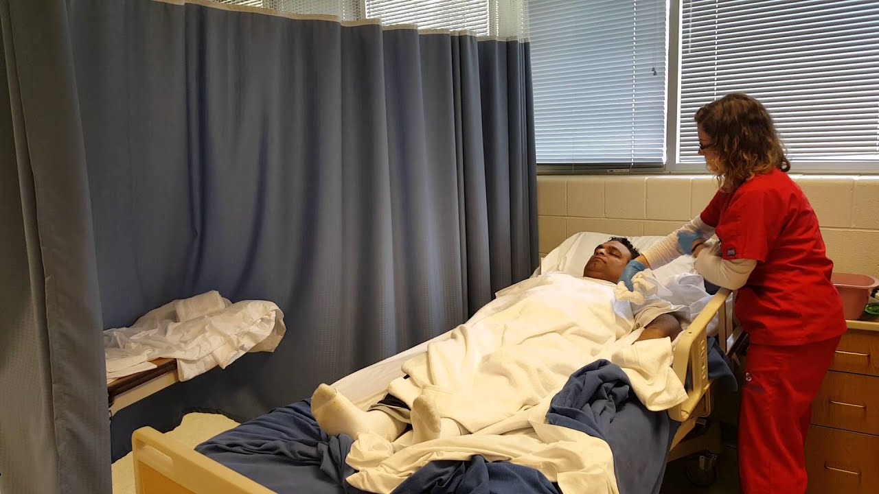 Skills, Bed bath, bed pan, and occupied bed change - YouTube