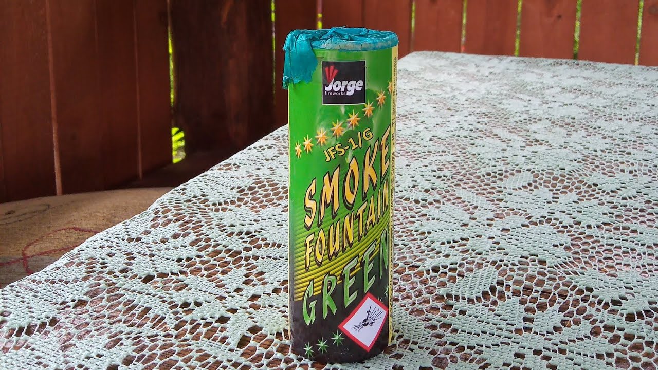 Jorge Fireworks smoke fountain green test - YouTube