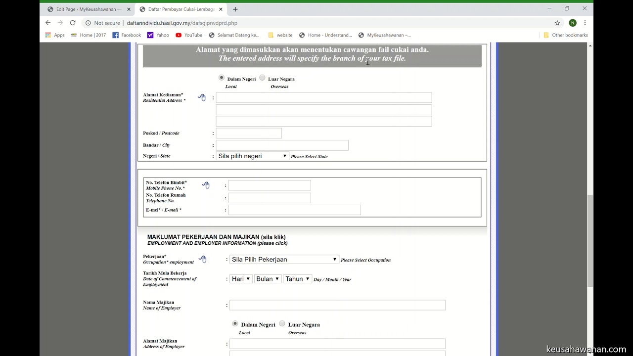 Borang Pendaftaran Fail Cukai Pendapatan Majikan - Borang Mu Borang Pendaftaran Fail Cukai Pendapatan Majikan - Borang Mu
