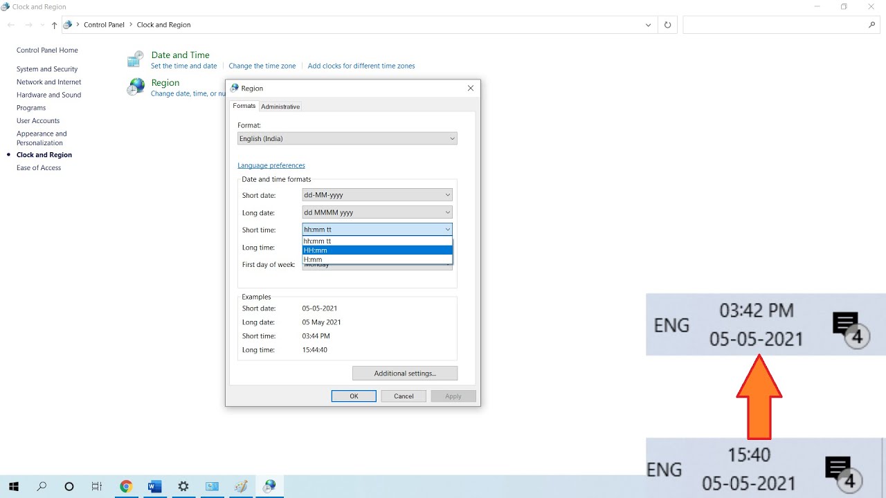 How To Change Time Format 24 Hrs To 12 Hrs To 12 Hrs In Windows 10