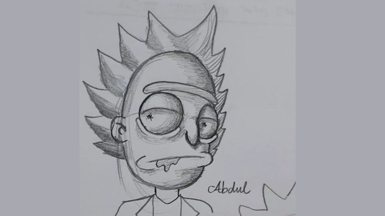 How to draw rick in a cool way - YouTube