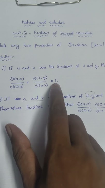 Jacobians in Tamil MA3151 | Matrices and Calculus | Functions of ...
