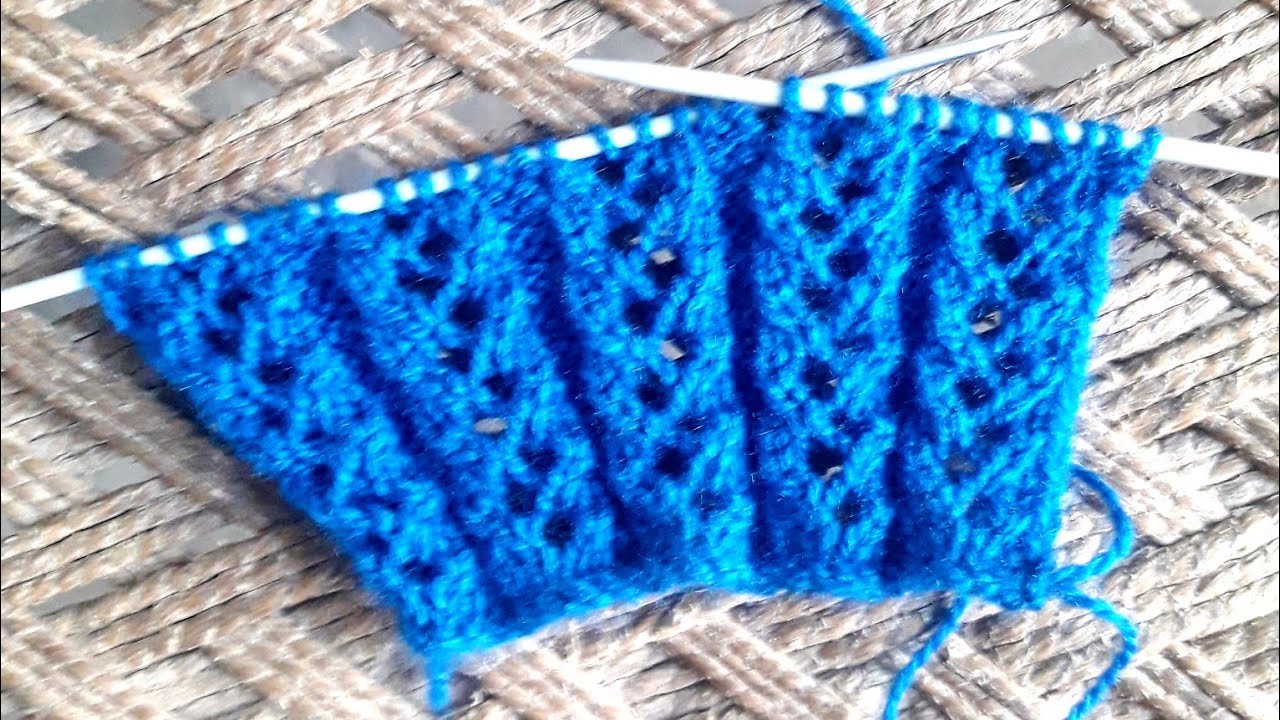 #320 Beautiful hand knit cross net pattern design tutorial - YouTube