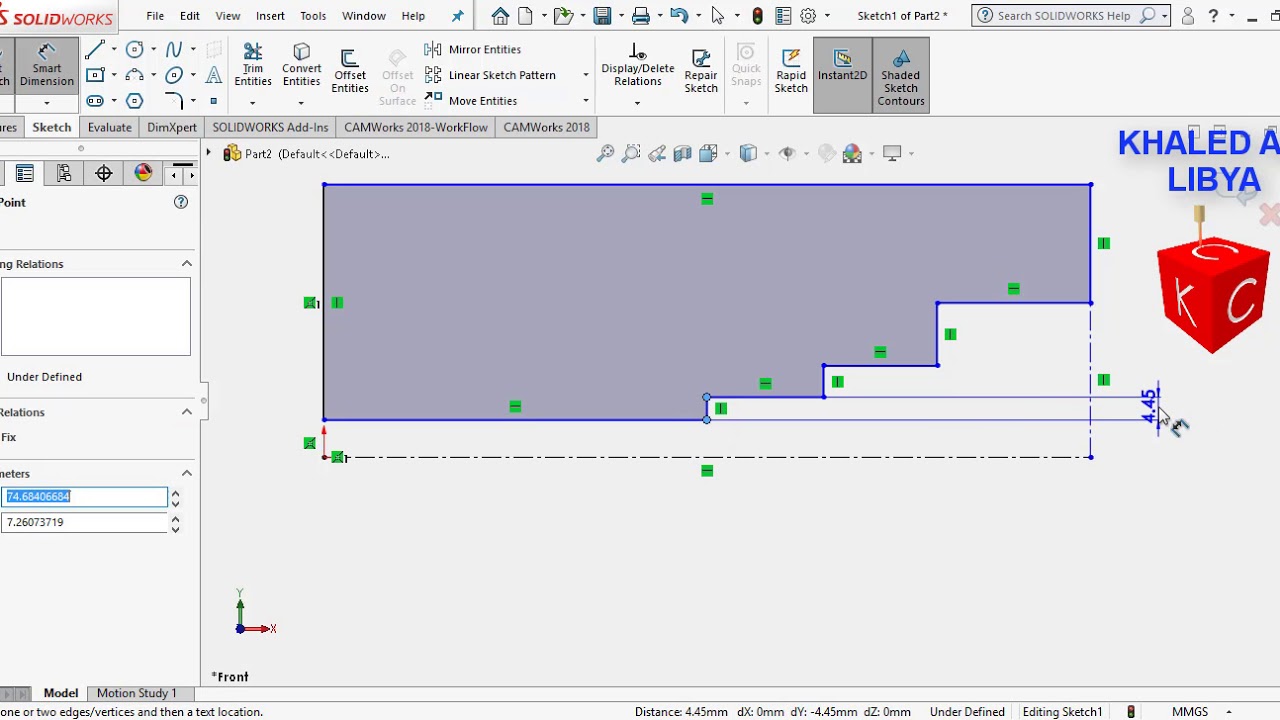 CamWorks 2018 2D turning EX7 1 - YouTube