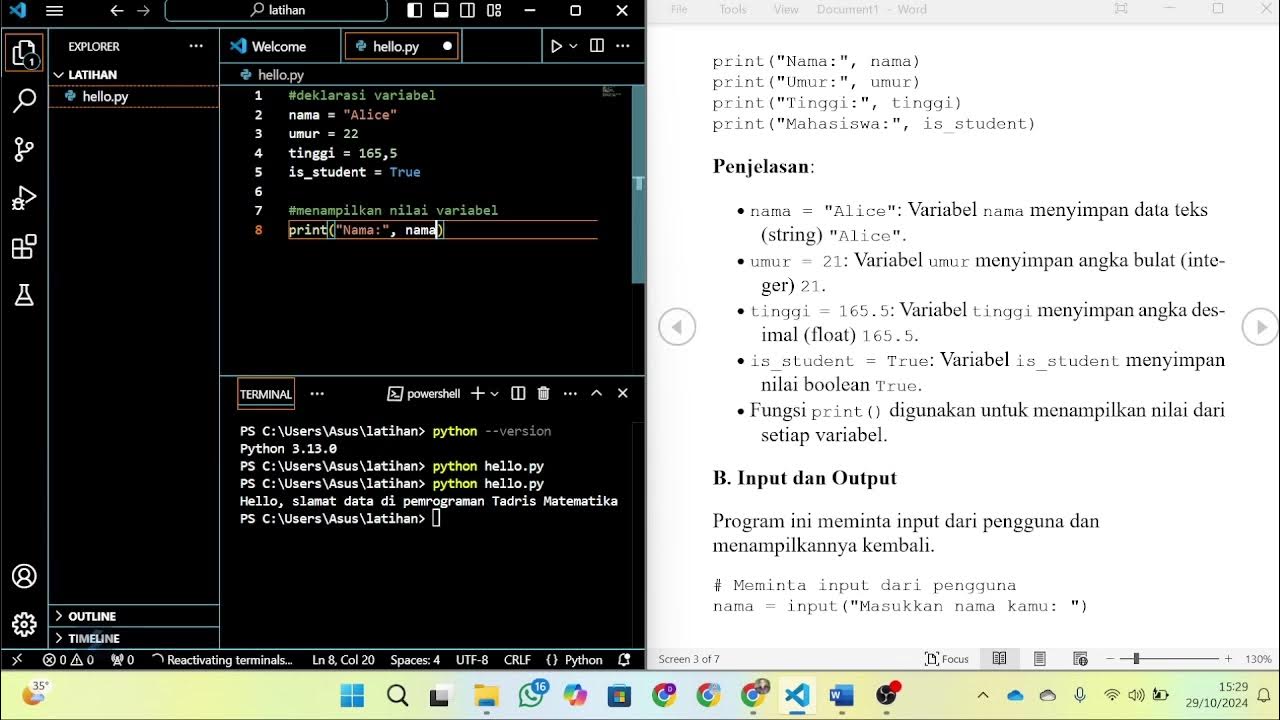 Python2 Variabel Dan Tipe Data Python Youtube