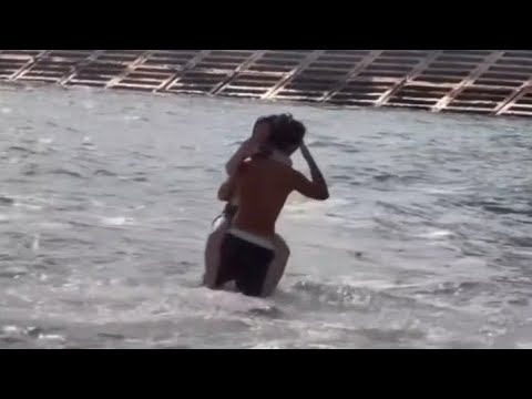 moment of falling, not everything goes well. - Ah fei the flyboard rider