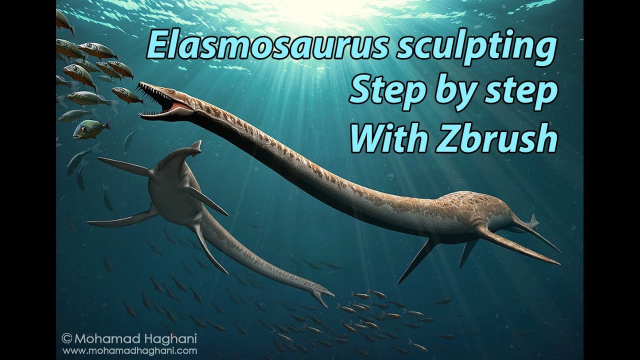 Elasmosaurus sculpting step by step with Zbrush - YouTube
