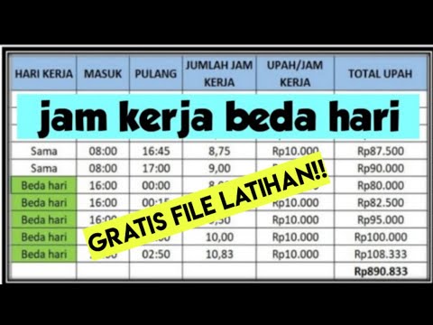 Cara menghitung selisih jam kerja beda hari di excel - YouTube