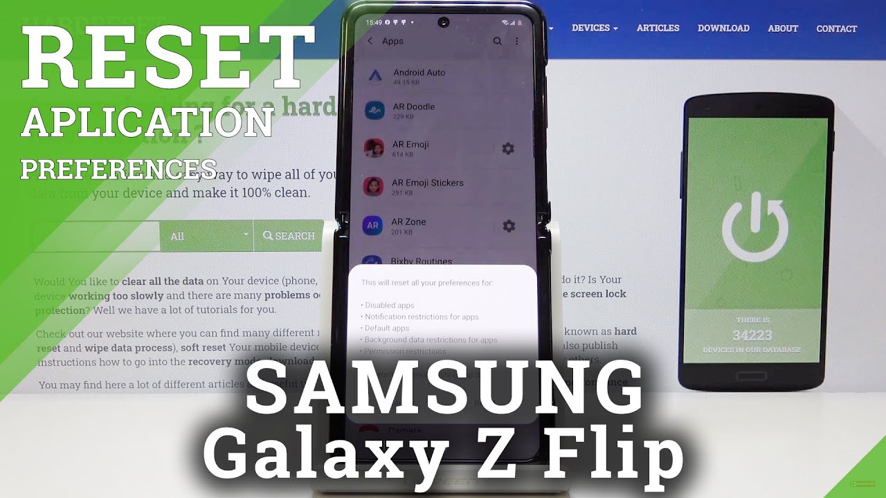 How to Restore App Default Preferences in Samsung Galaxy Z Flip - Reset ...