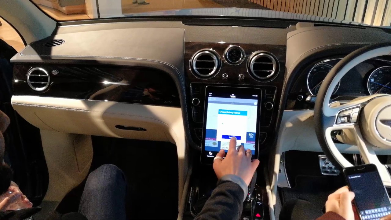 Visa in car payments platform demo in Bentley Bentayga - YouTube