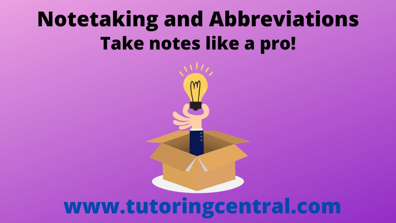Note taking and Abbreviations - YouTube
