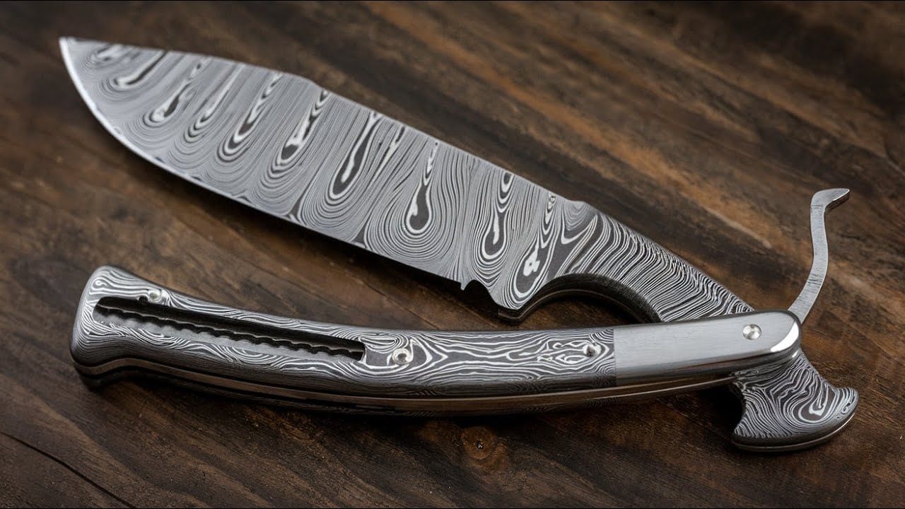 Damascus Steel with 300 Blades for a Safety Razor - YouTube