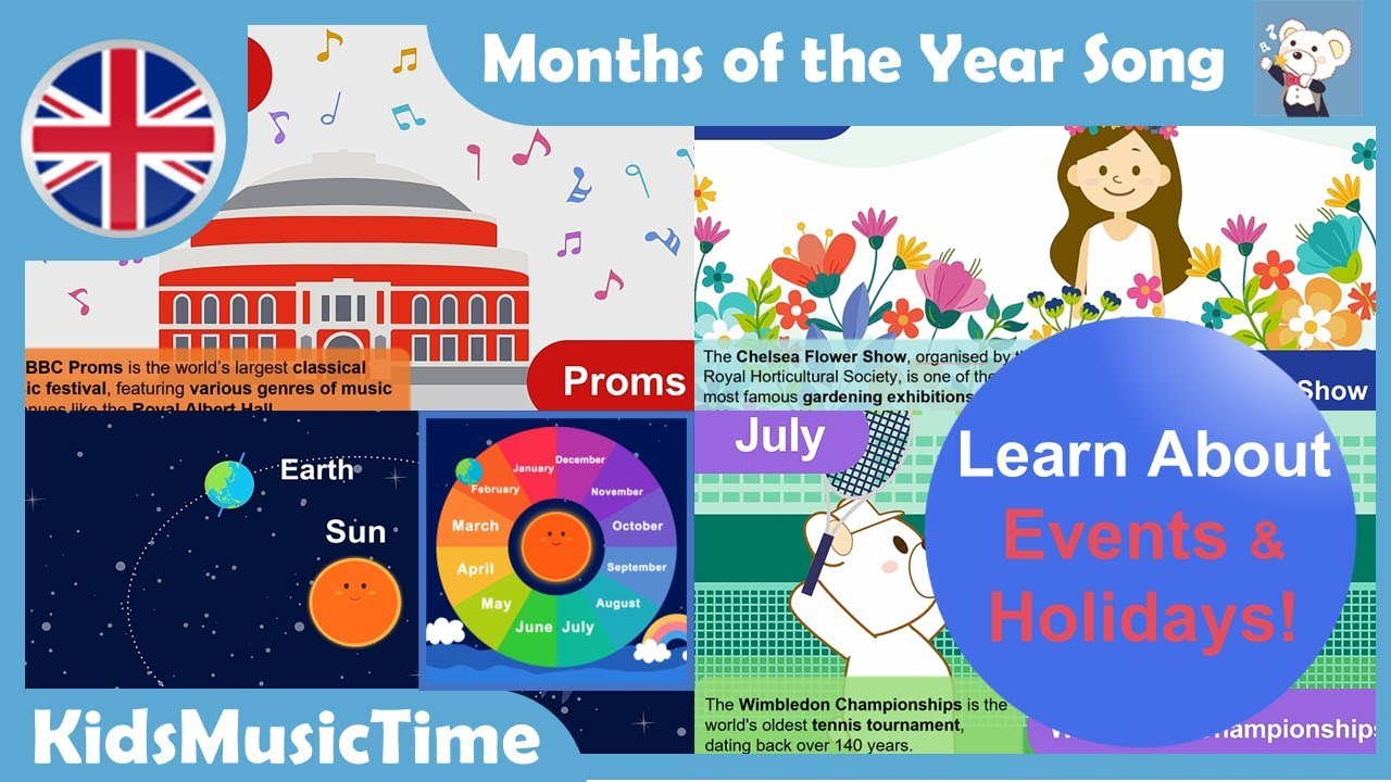 Months of the Year Song (UK Version): Learn British English & UK ...