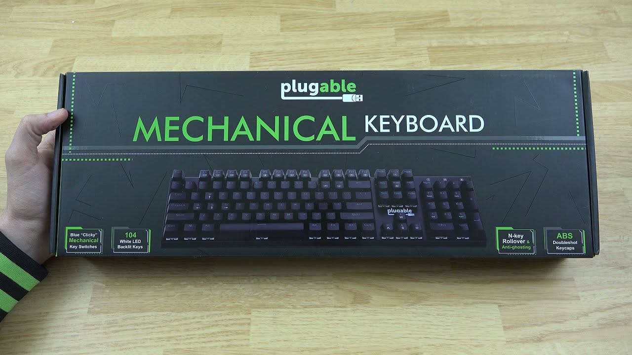 Plugable Full Size Mechanical Keyboard Unboxing - YouTube
