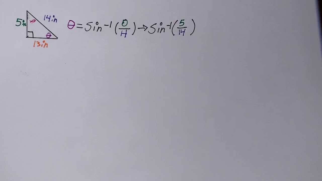 Finding missing angle of right triangle SOHCAHTOA - YouTube