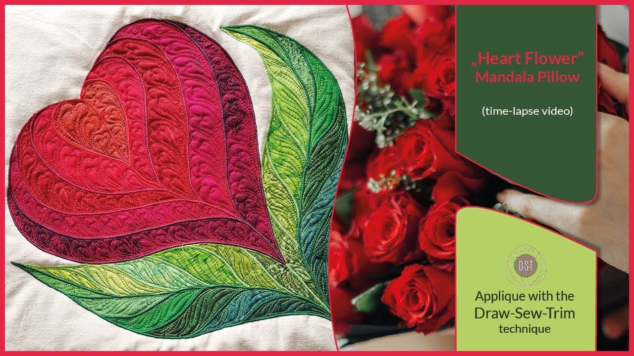 How it was made - Heart Flower Pillow (DST / Time-lapse) - YouTube