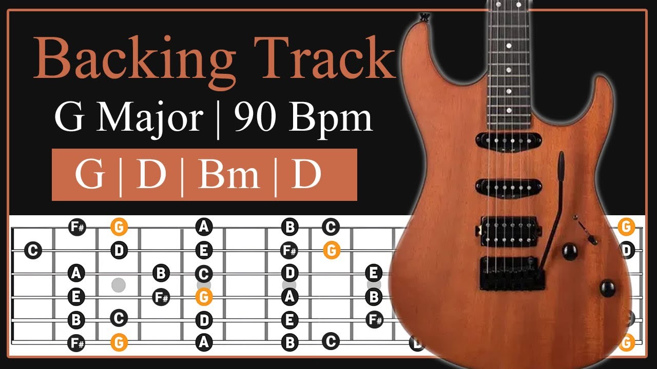 G Major Guitar Backing Track | 90 Bpm | Pop Rock - YouTube