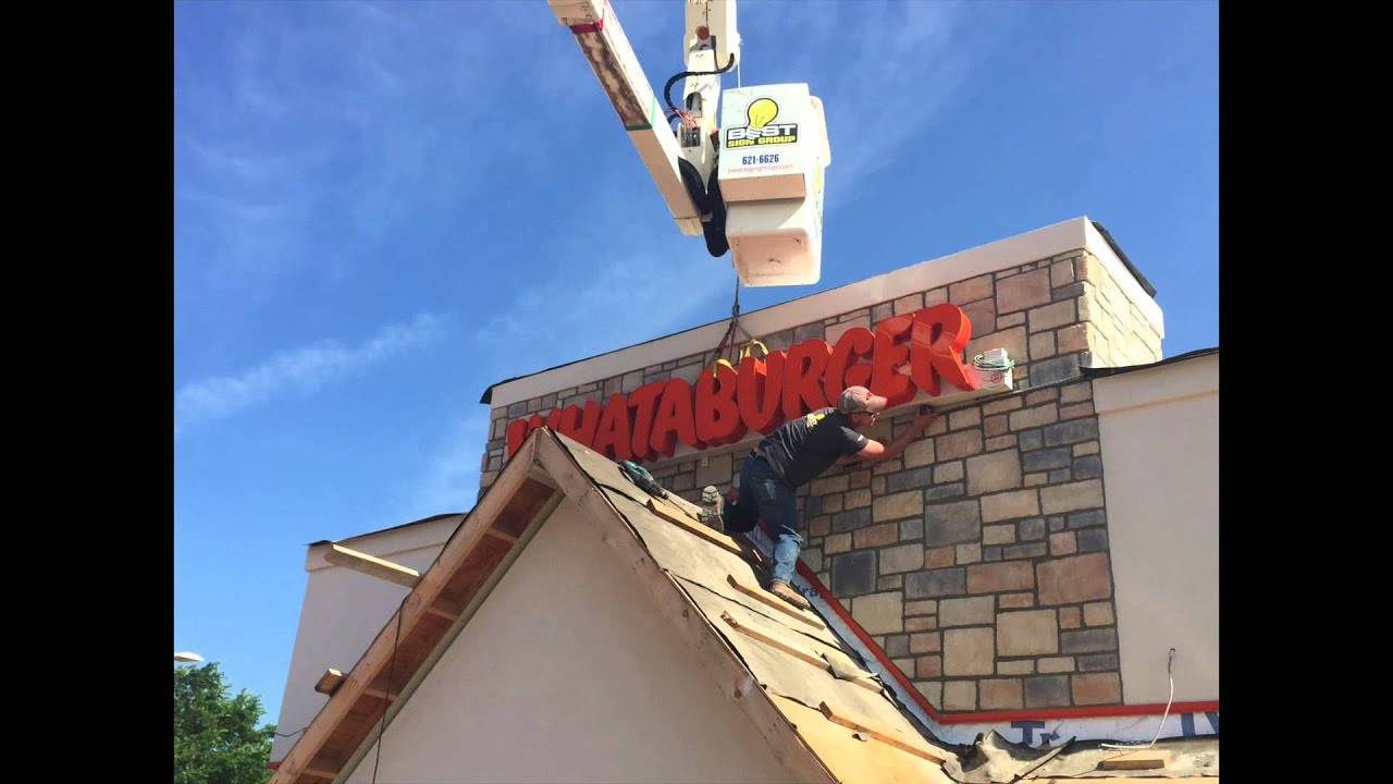 Best Sign Group | Whataburger Sign Installation - YouTube
