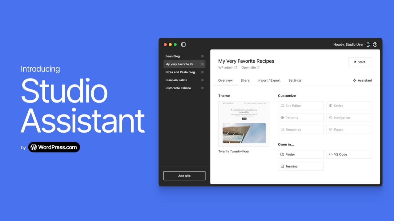 Meet the STUDIO ASSISTANT: Your AI Companion for Building WordPress ...