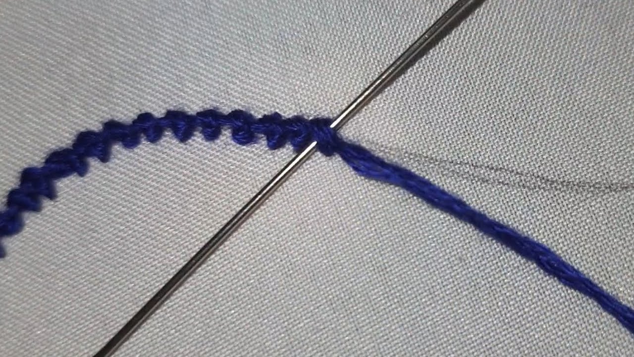 Knotted chain stitch || Basic hand embroidery for beginners - YouTube