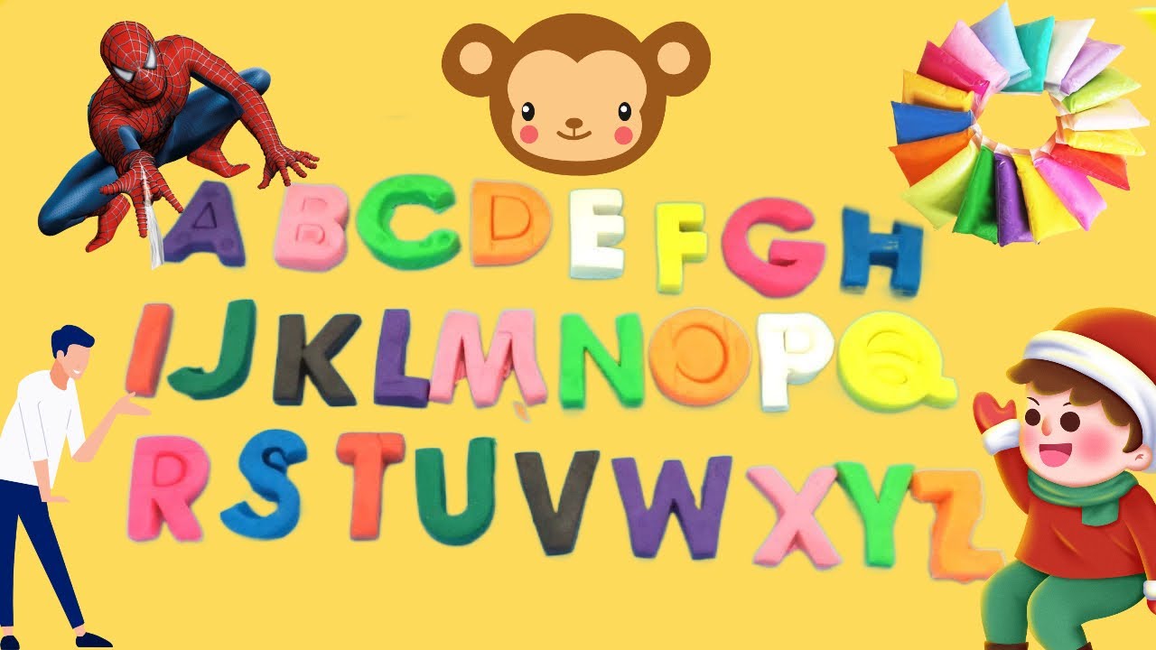 Drawing A B C with Colorful Clay l Gadi Wala Cartoon l Play-Doh l Learn ...