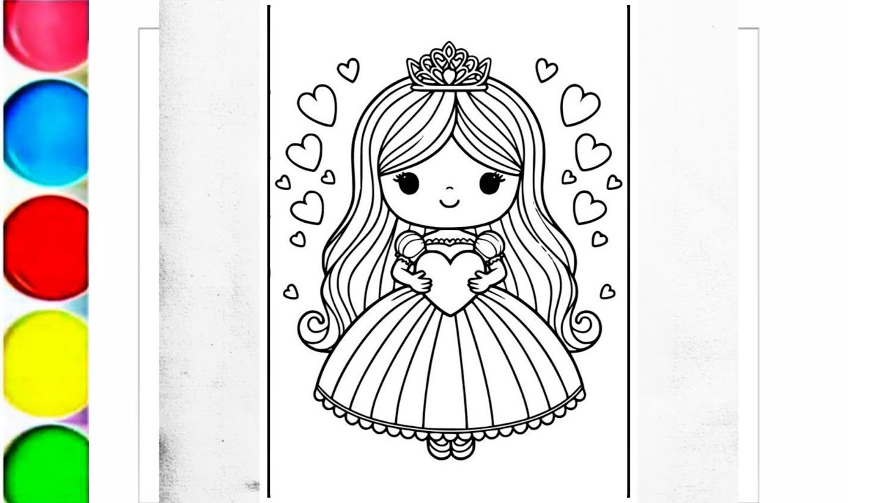 beautiful princess drawing and colouring, how to draw Disney princess ...