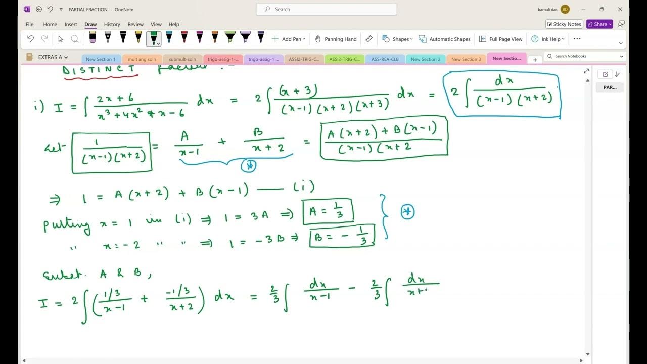 INDEFINITE INTEGRAL- PARTIAL FRACTION-CLASS 12#mathematics - YouTube