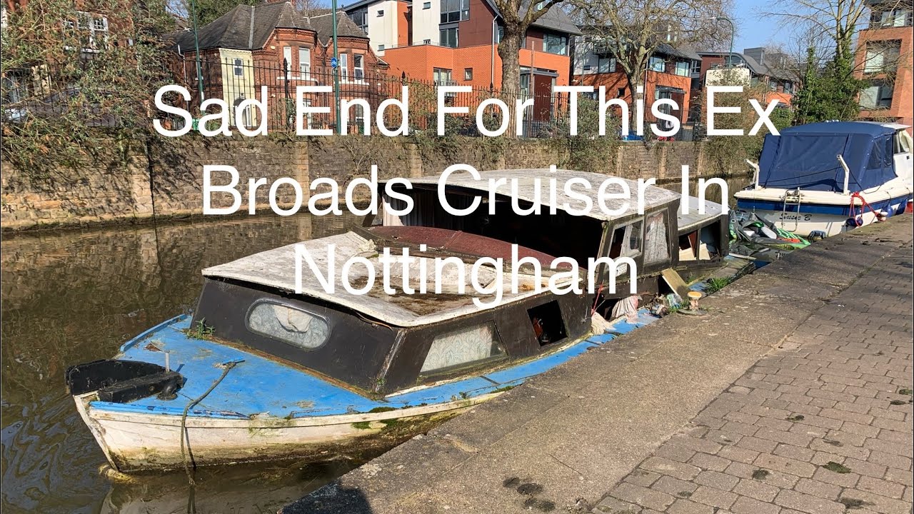 Abandoned Ex Norfolk Broads Cruiser Resting On The Bottom Of A Canal In ...