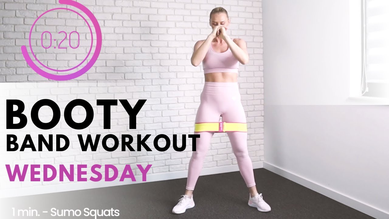 Resistance Band Booty At Home Workout Glute Activation 4 Weeks Bubble