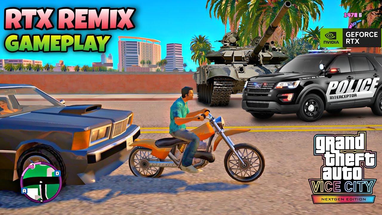 GTA Vice City NextGen RTX REMIX ! Epic Police Chase Gameplay | RTX 5090 ...