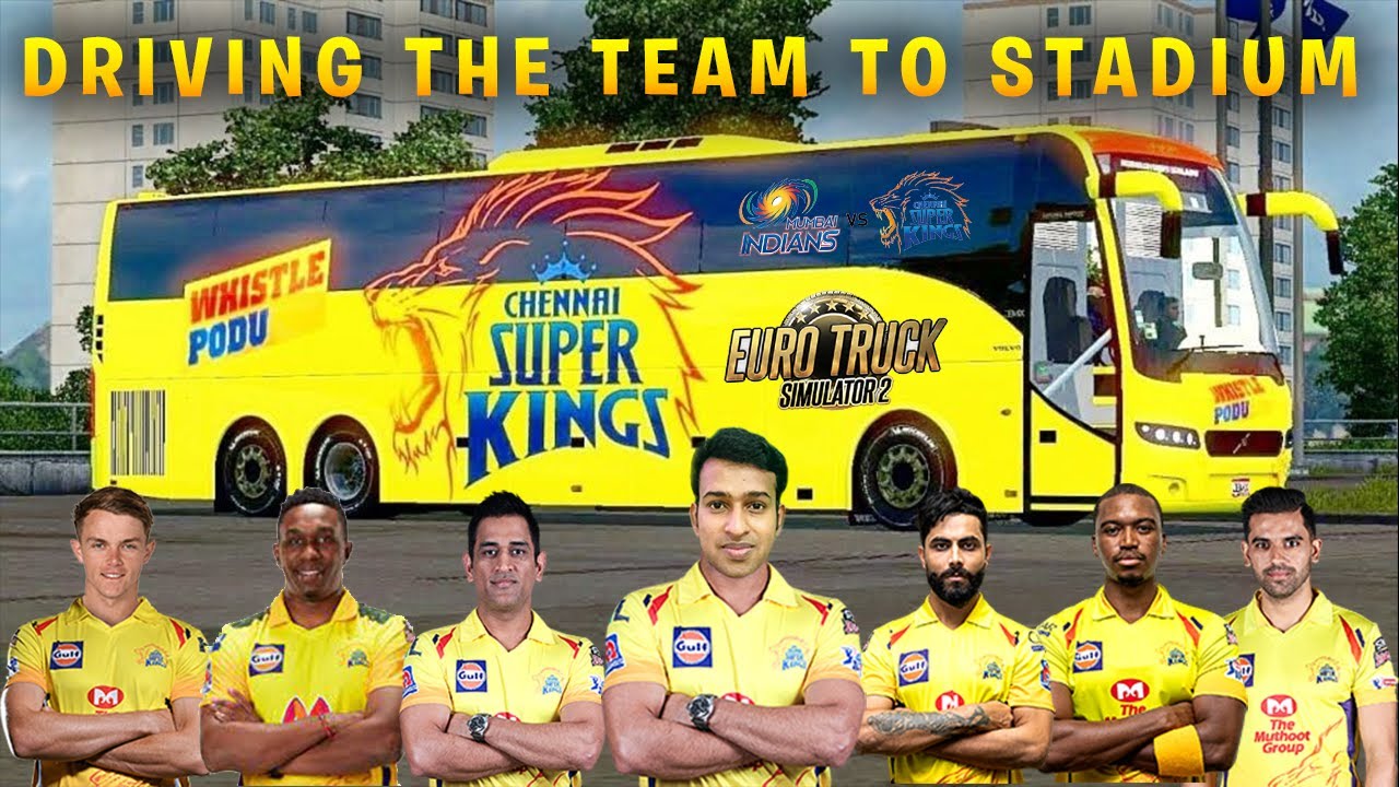 Driving CSK Team Bus To Stadium | Full Fun | CSK vs MI | Euro Truck ...