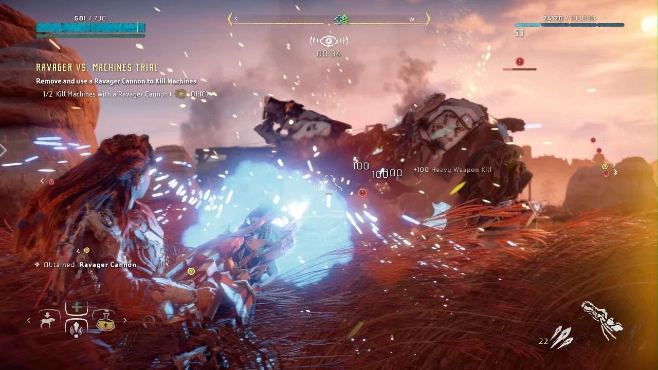 Horizon Zero Dawn: Ravager vs. Machines Trial Blazing Sun - YouTube