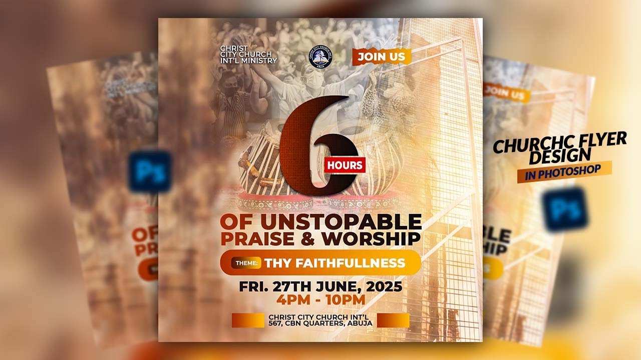 HOW TO DESIGN A CHURCH FLYER | Praise and Worship Flyer Design | Church ...