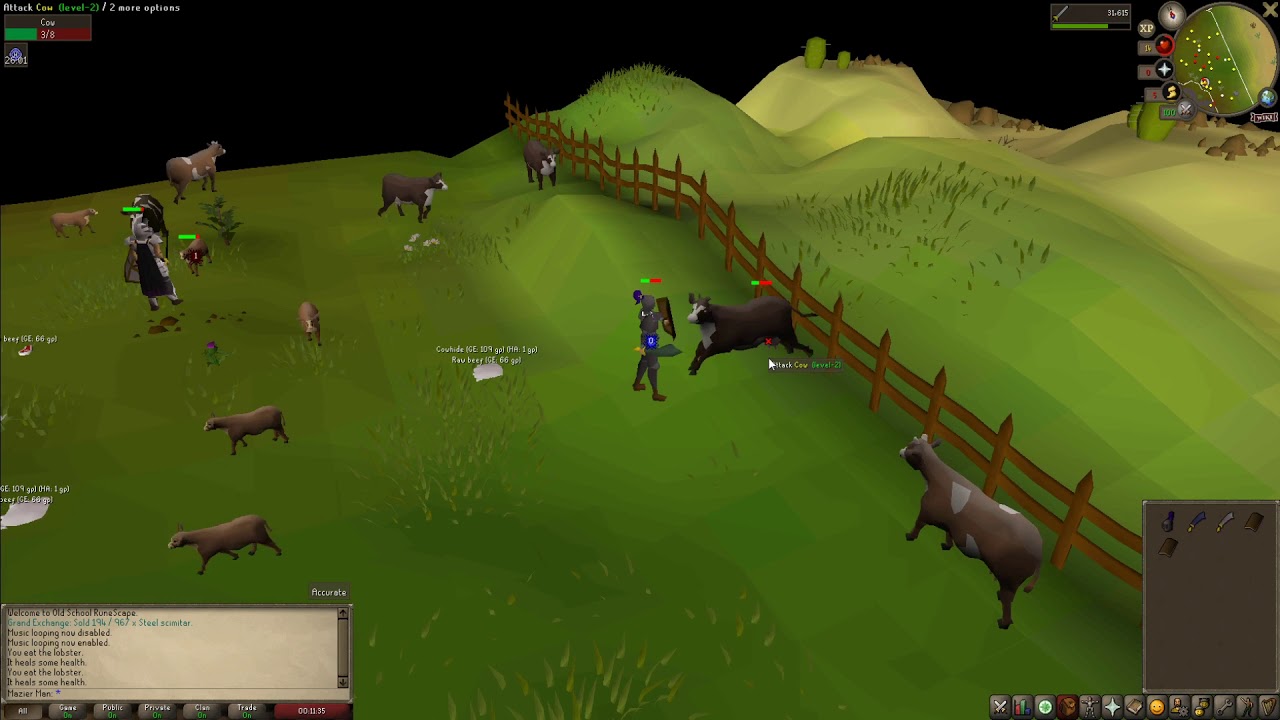 Slaying Cows OSRS - YouTube