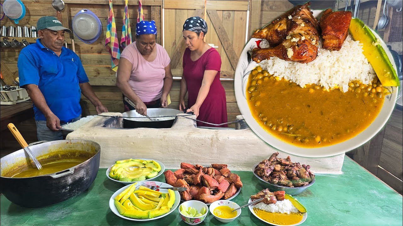 GUANDULES SOFRITO CON AUYAMA en la nueva cocina. LA VIDA EN EL CAMPO - YouTube