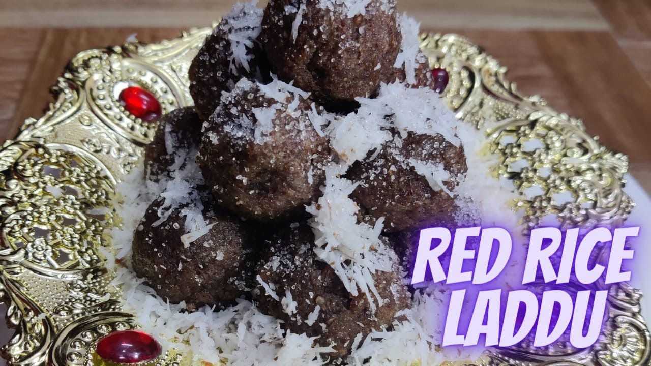 Red Rice Laddu | Sigappu Arisi Urundai | Red Rice Balls | Red Rice ...