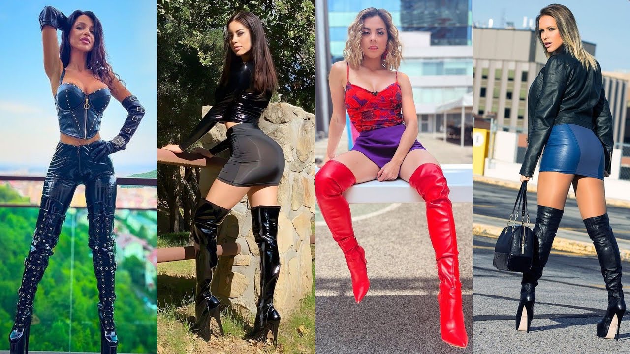 Leather Faux Long Boots l Stunning High heels Boots Spike Heel Boots Outfits #boots #leather ...