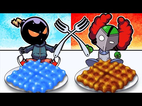 Anime Chibi FNF Hot VS Cold Food Croissant Waffle Mukbang Friday Night ...