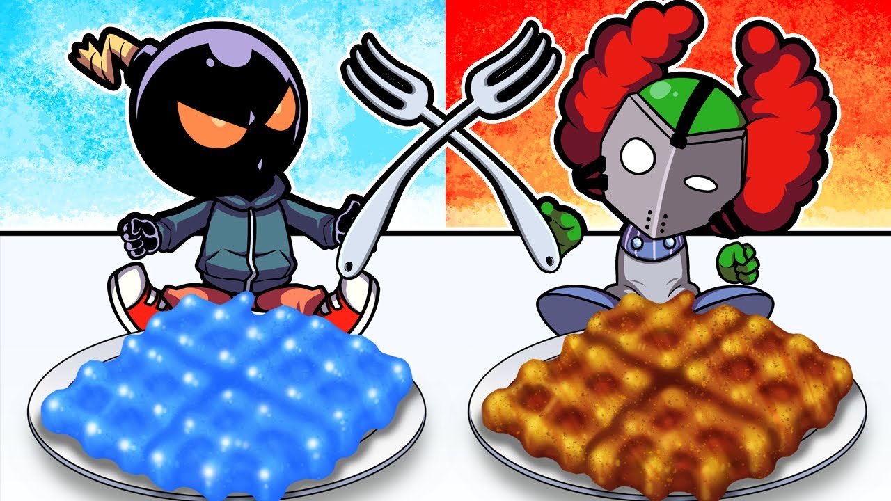 Anime Chibi FNF Hot VS Cold Food Croissant Waffle Mukbang Friday Night ...