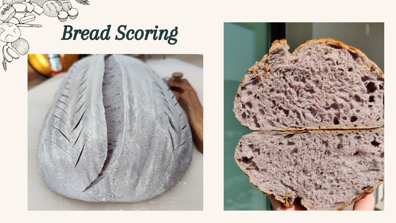 Purple sourdough bread simple scoring - YouTube