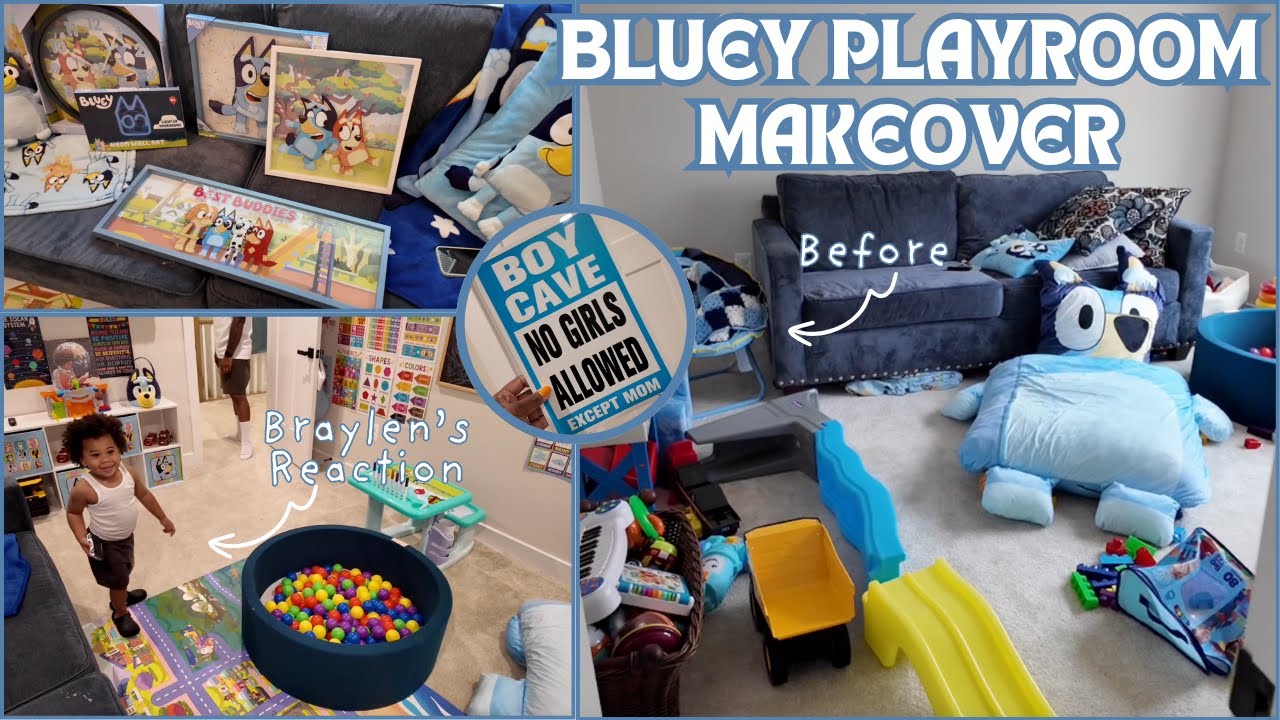 Bluey Themed Playroom and Classroom Transformation - YouTube