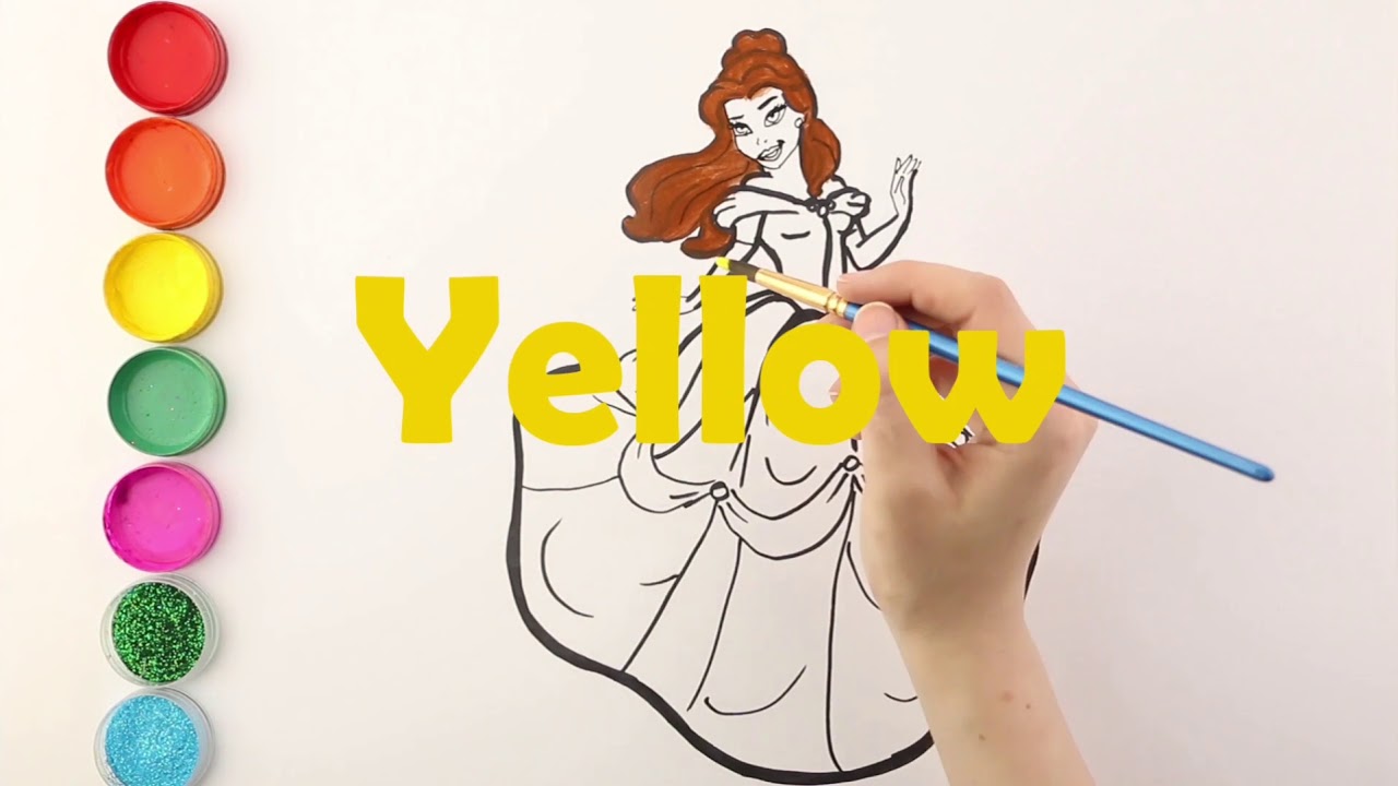 How to draw Belle|Beauty/Drawing and Coloring Princess Belle/ Easy step ...
