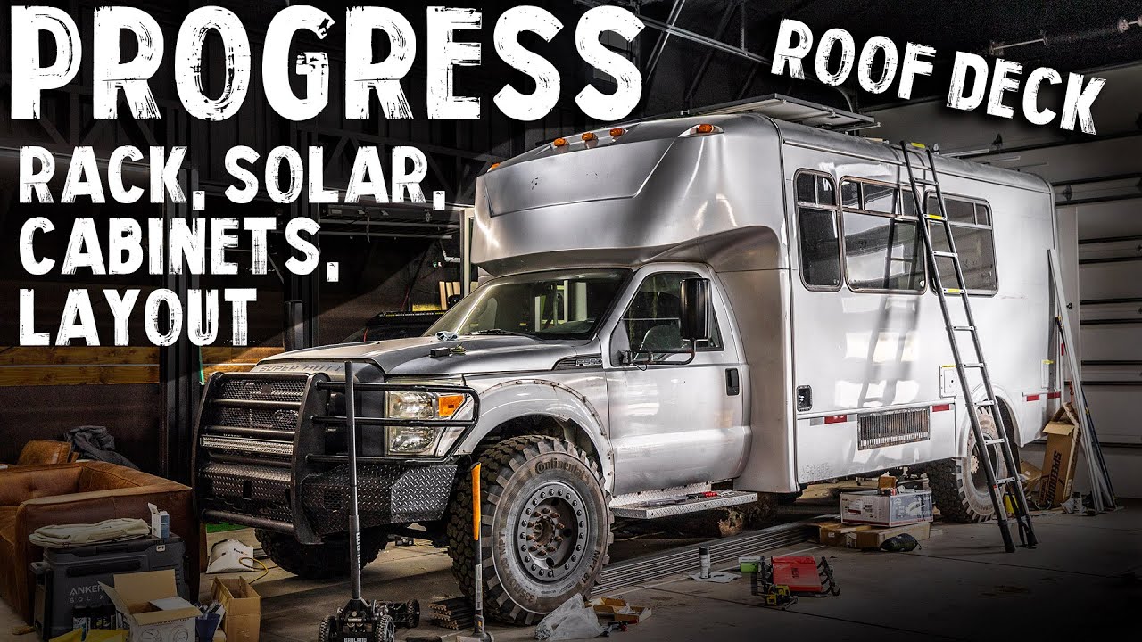 4X4 BUGOUT BUS BUILD UPDATE - Building A Roof Rack, Deck, Solar ...